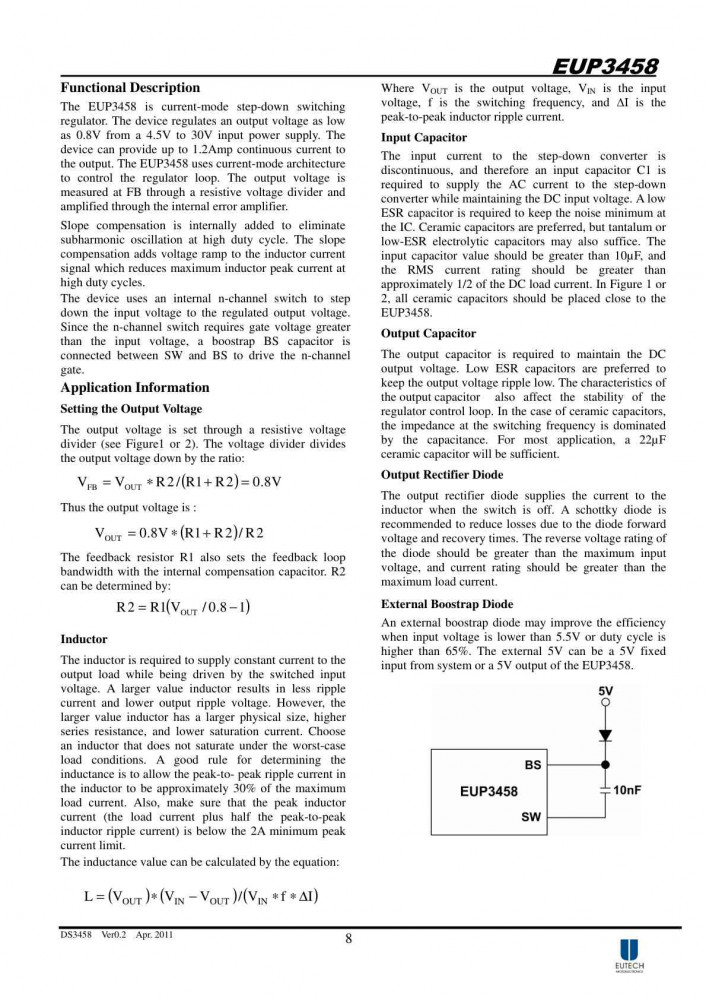 EUP3458VIR1 datasheet page 8
