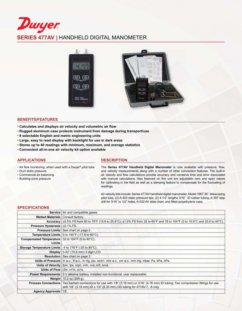 Supplied product document page 1