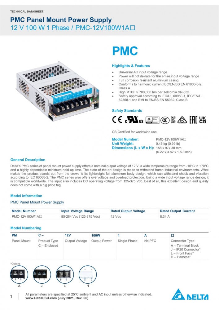 DELTA PMC datasheet page 1