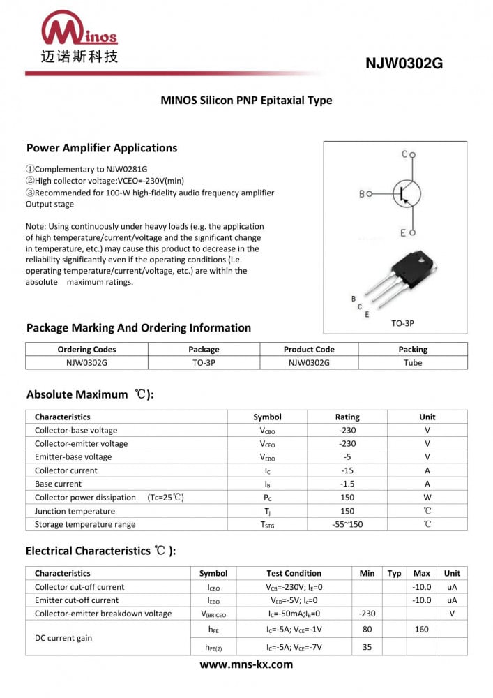 NJW0302G datasheet page 1