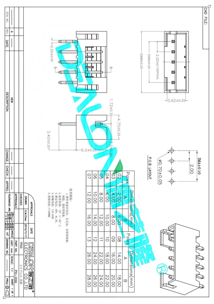 DEALON PH-5A technical drawing preview