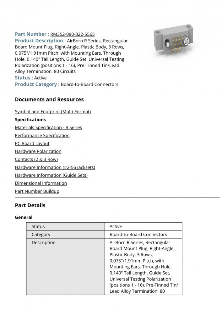RM352-080-322-5565 technical document page 1