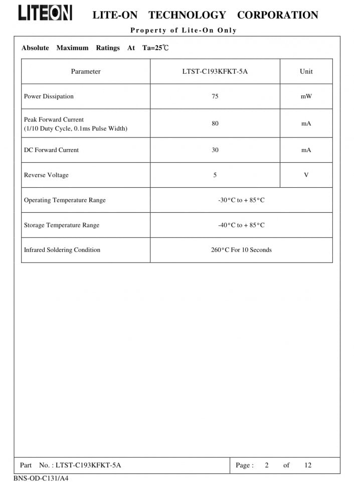 LTST-C193KFKT-5A datasheet page 3