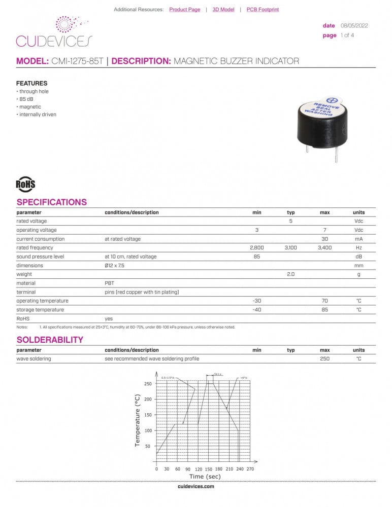 CMI-1275-85T technical document page 1