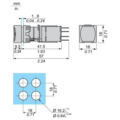 Schneider XB6DF1B1B Pushbutton Switch