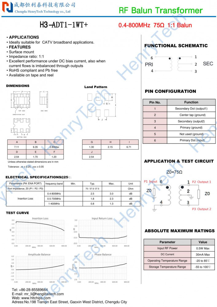 H3-ADT1-1WT+ technical document page
