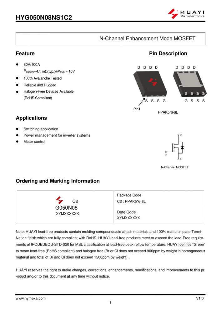HYG050N08NS1C2 datasheet page 1