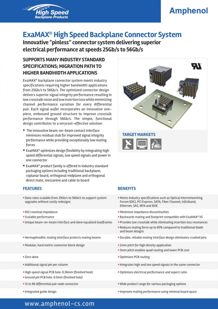 Amphenol ExaMAX technical document page 1
