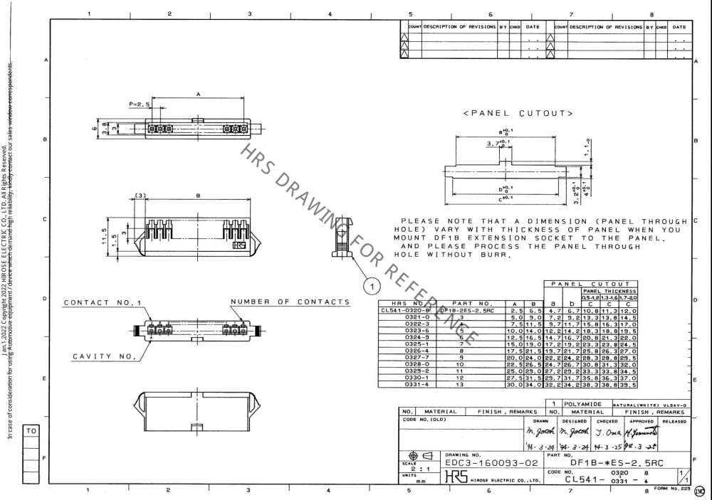 DF1B-10ES-2.5RC technical document preview