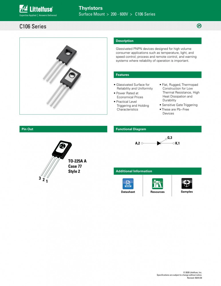 C106DG datasheet page 1