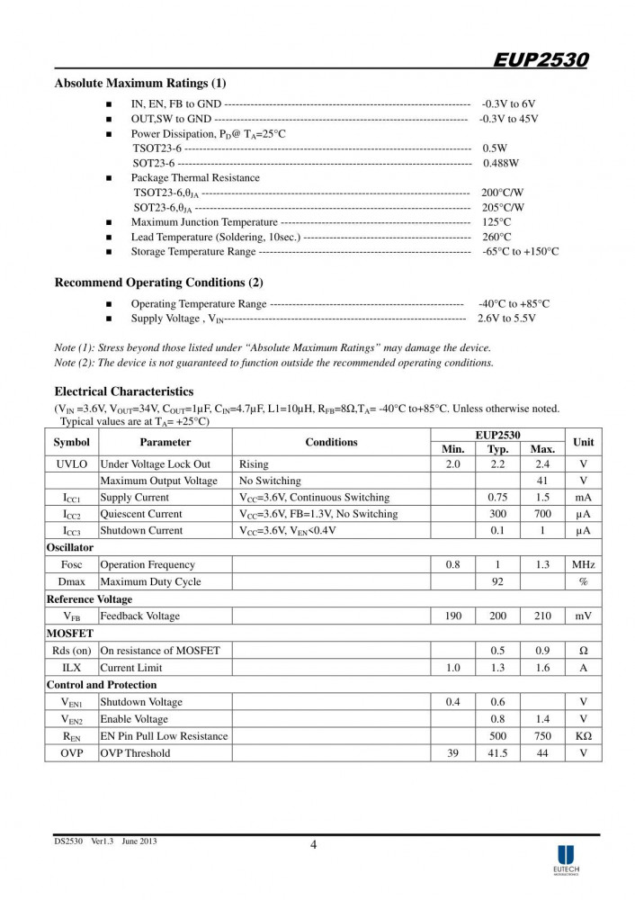 EUP2530OIR1 datasheet page 4