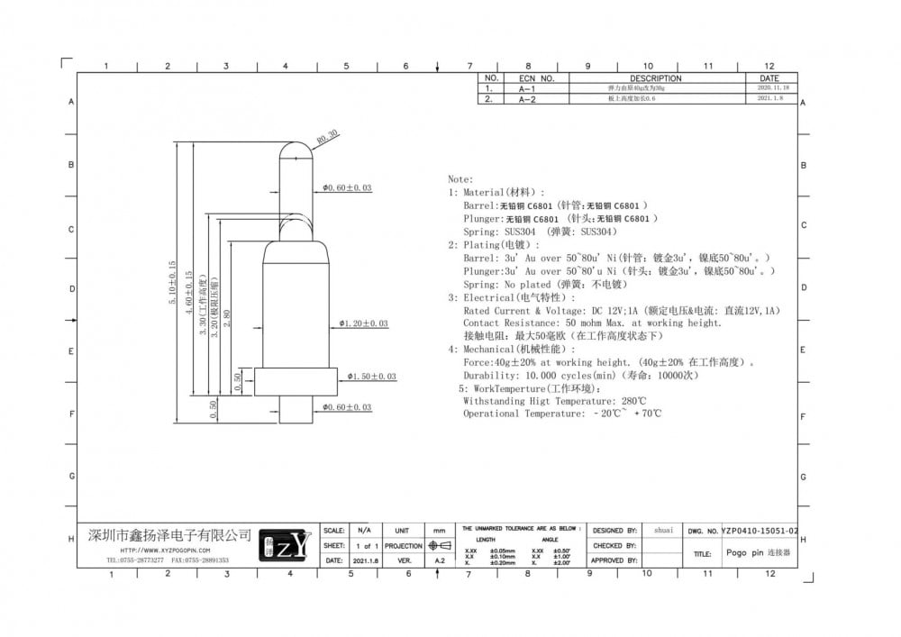 YZP0410-15051-02 specification document page 3