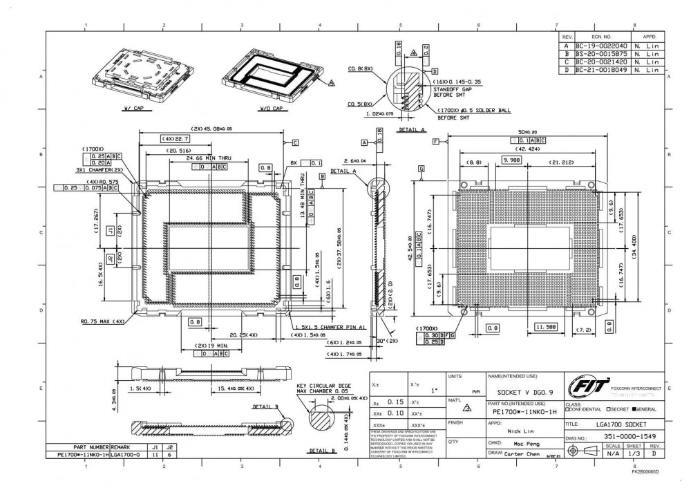 FOXCONN PE17007-11NK0-1H drawing page 1