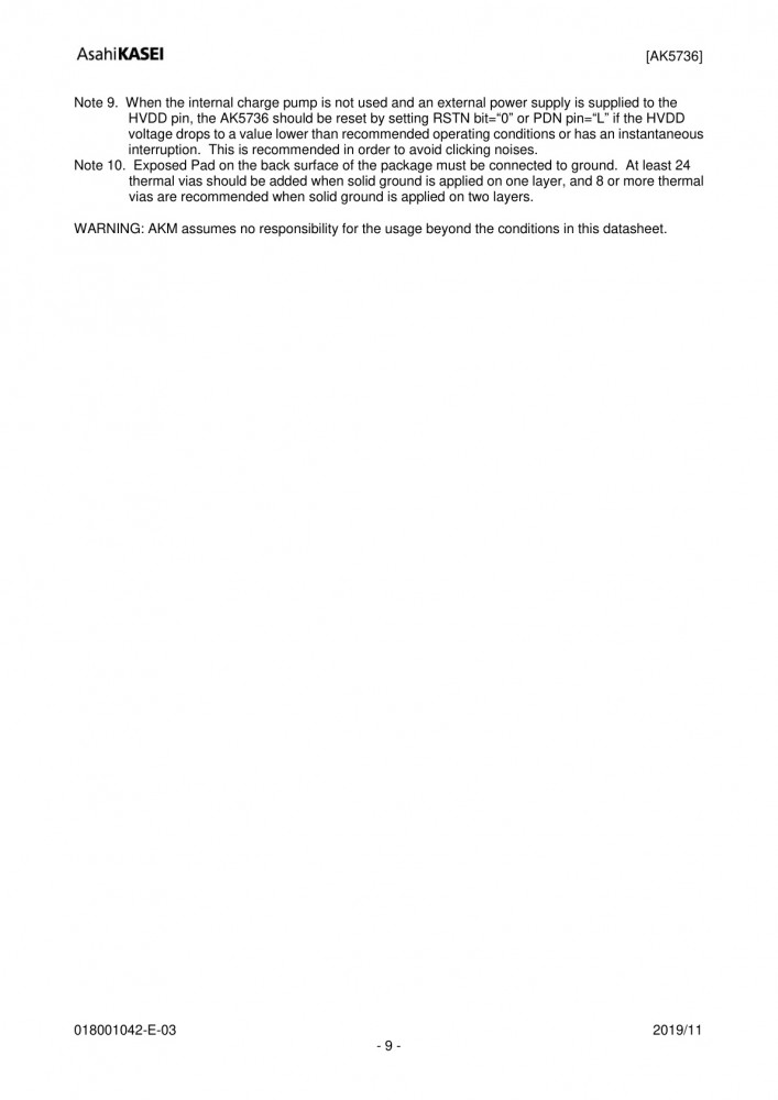 AK5736 technical document page 9