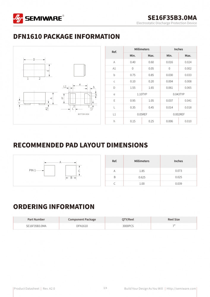 SE16F35B3.0MA technical document page 3