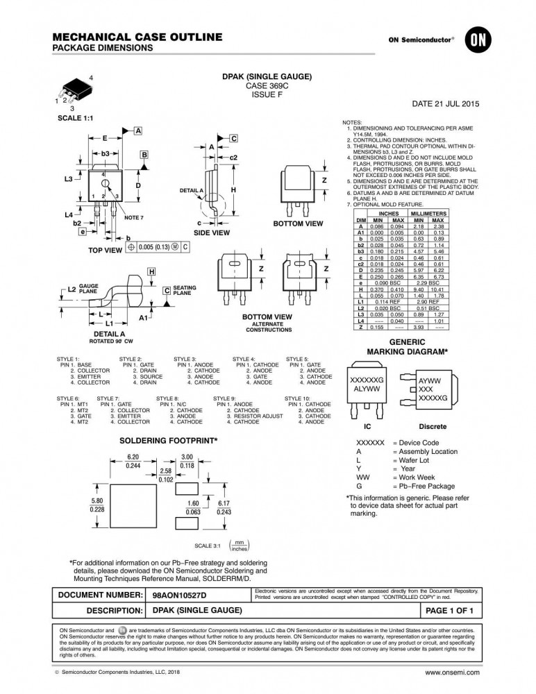 MJD210RLG package drawing page