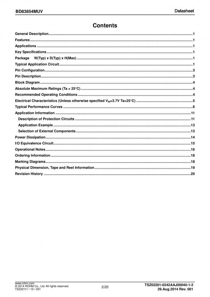 BD83854MUV-E2 datasheet page 2