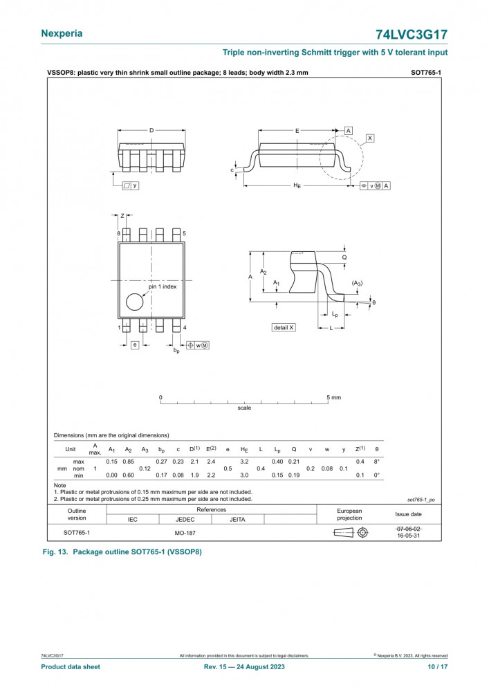 74LVC3G17 datasheet page 10