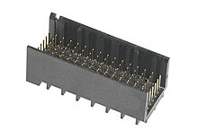 Impact 100 Ohm 2 Pair Vertical Backplane Header, Unguided, Dual Endwall,  16 Columns, 96 Circuits, Pin Length 4.90mm, Plated Through Hole Dimension 0.39mm, Lead-Free