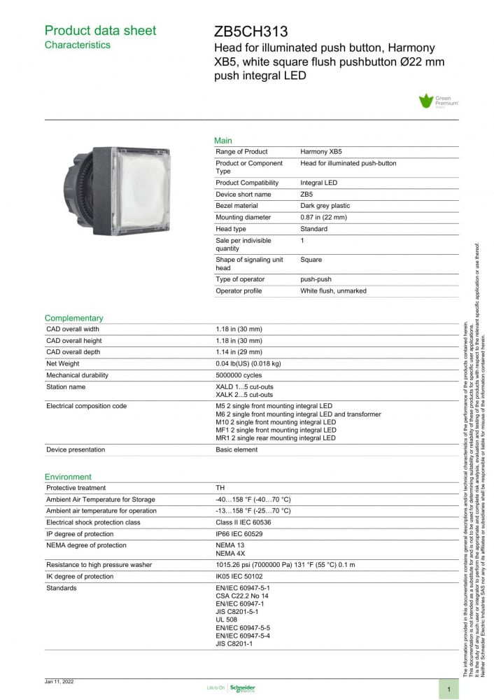ZB5CH313 technical document page 1