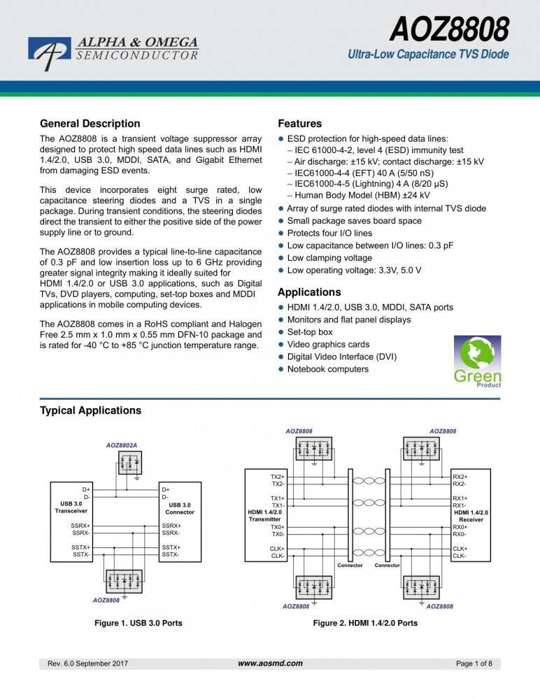 AOZ8808DI-05 datasheet page 1