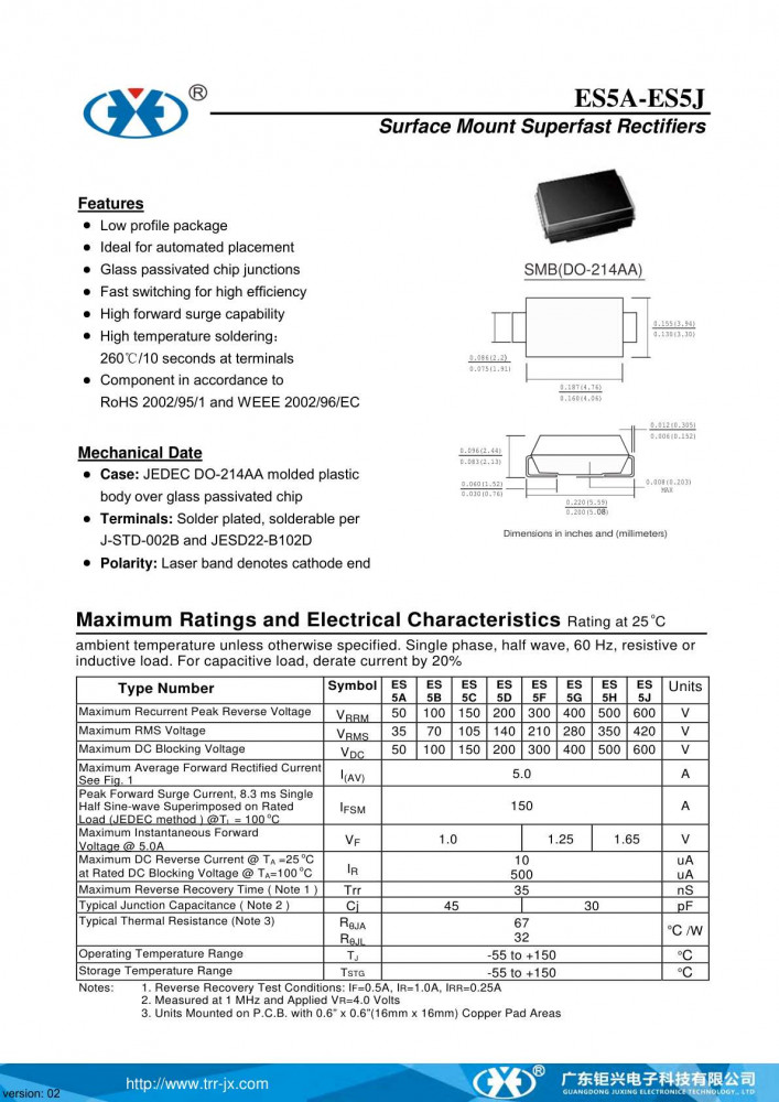 JUXING ES5D datasheet page 1