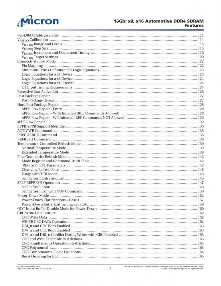 DDR4 SDRAM document page 5