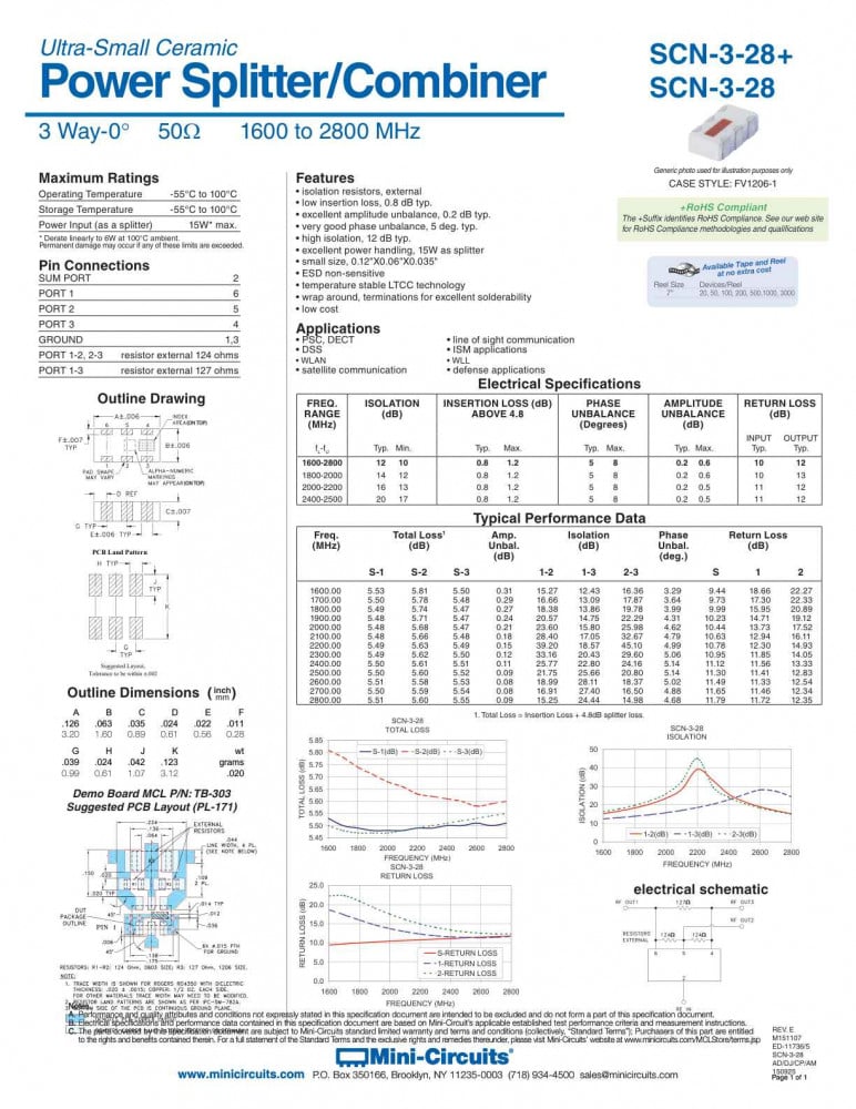 SCN-3-28+ product documentation