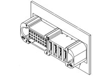 EXTreme Ten60Power Vertical Receptacle with Side Guides, 30 Signal Circuits, Press Fit Tail
