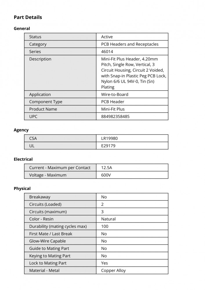 MOLEX 460143002 document image, page 2