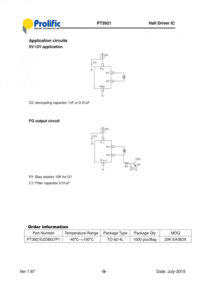 PT3921E2OBG7P1 technical document page 5