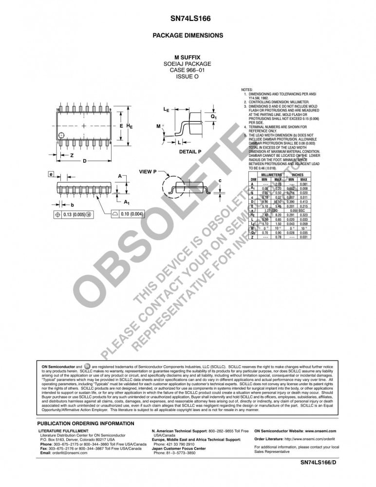 SN74LS166MEL datasheet page 8