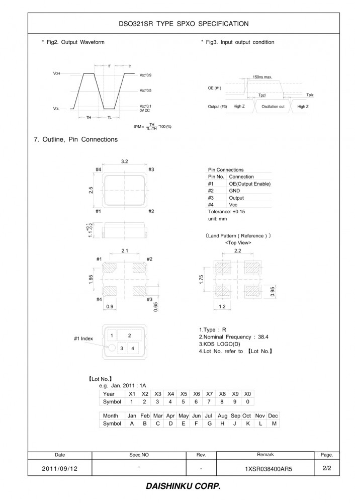 KDS DSO321SR specification page 2