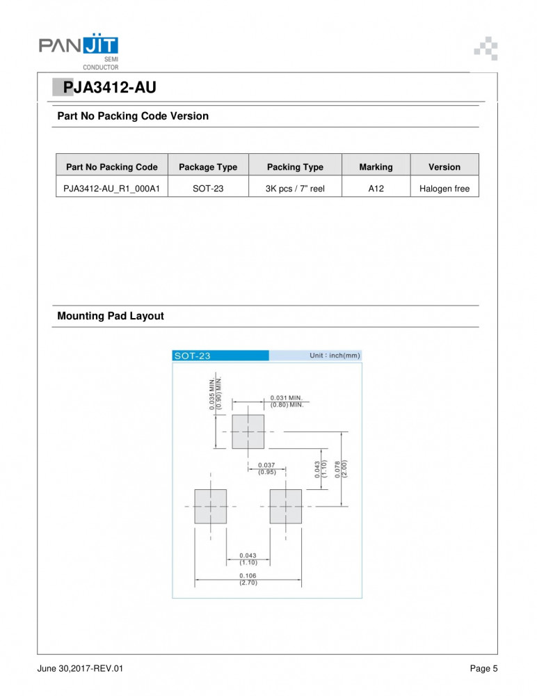 PJA3412-AU datasheet page 5