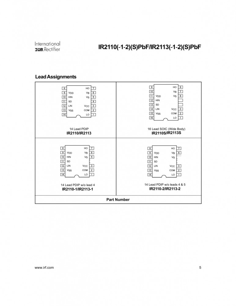 IR2110PBF datasheet page 5