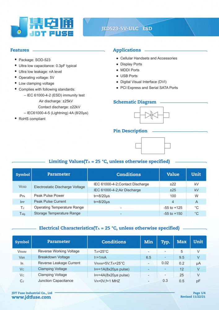 JED523-5V-ULC datasheet page 2