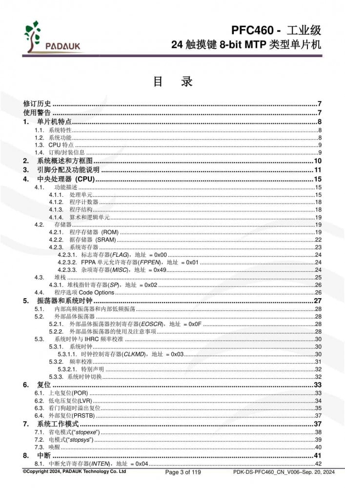 PFC460 datasheet page 3