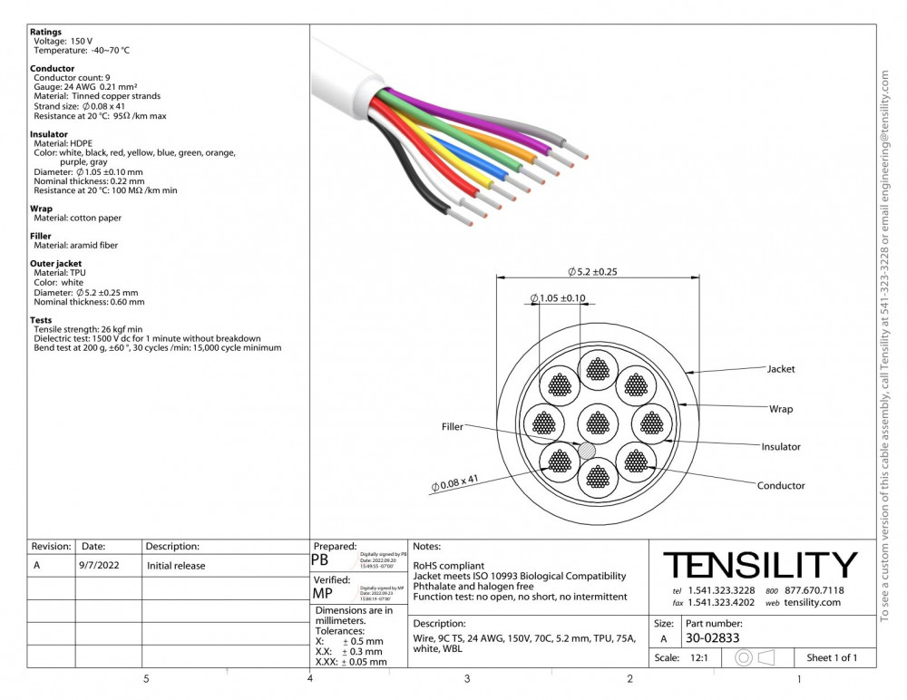 Tensility International 30-02833 product drawing preview