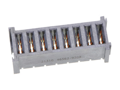 EXTreme Ten60Power Vertical Receptacle with Side Guides, 8 DC Power Circuits, Press Fit Tail