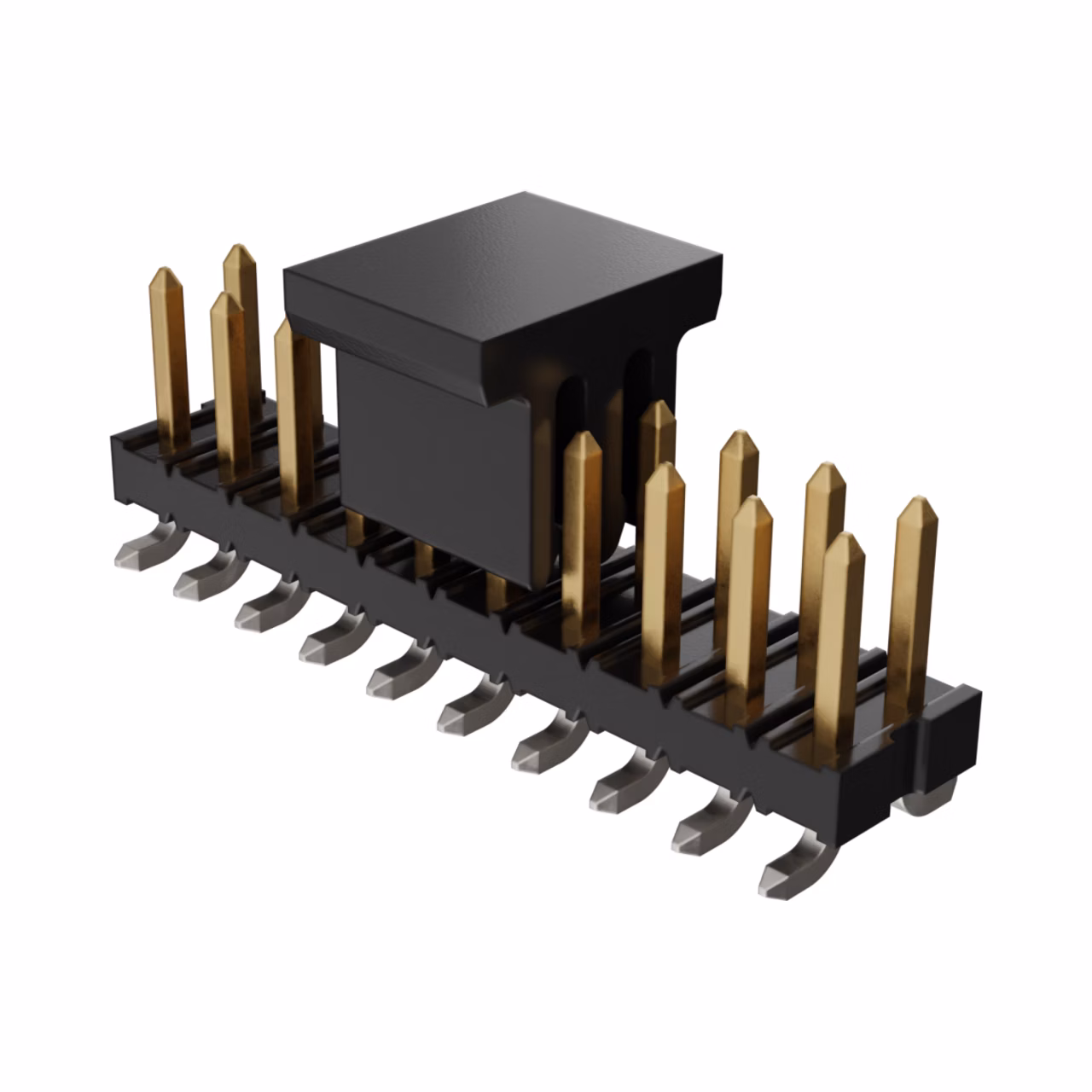 Milli-Grid Header, Vertical, Surface Mount, 20 Circuits (Void at circuit 5), 0.38µm Gold (Au) Plating, Mating Pin Length 3.80mm, with Cap, Tape and Reel, Lead-Free for sale