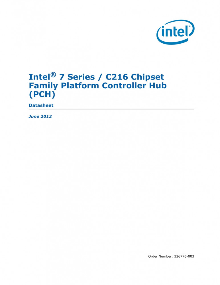 Intel PCH datasheet page 1