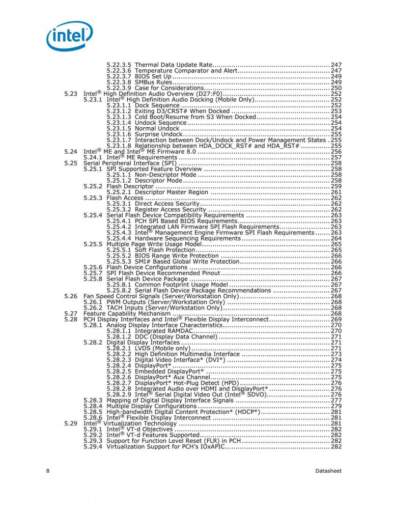 Intel PCH datasheet page 8