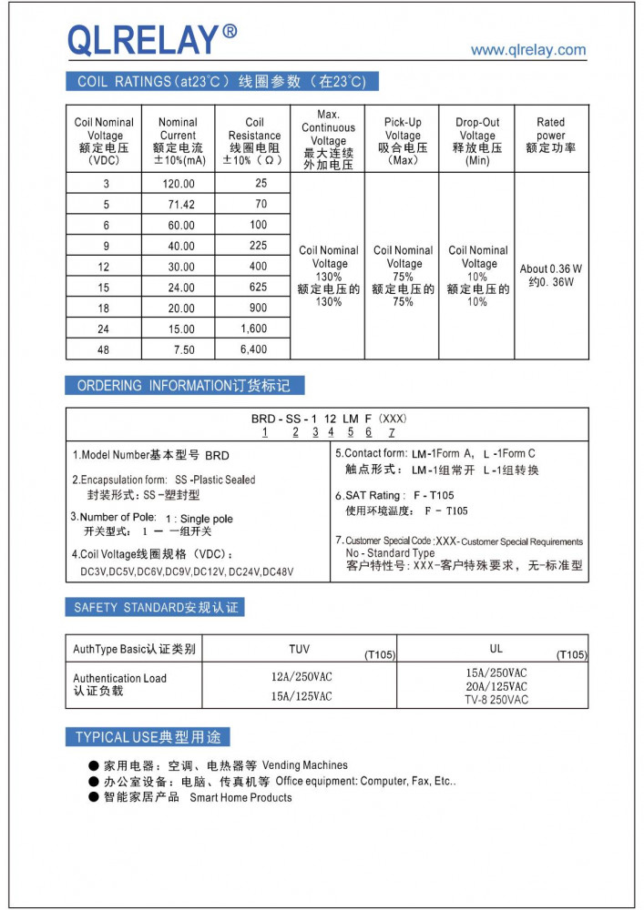 BRD-F power relay datasheet page 2