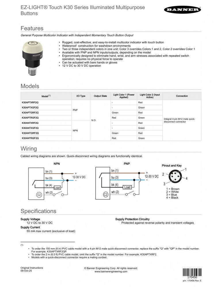 K30APTRGF2Q technical document page 1