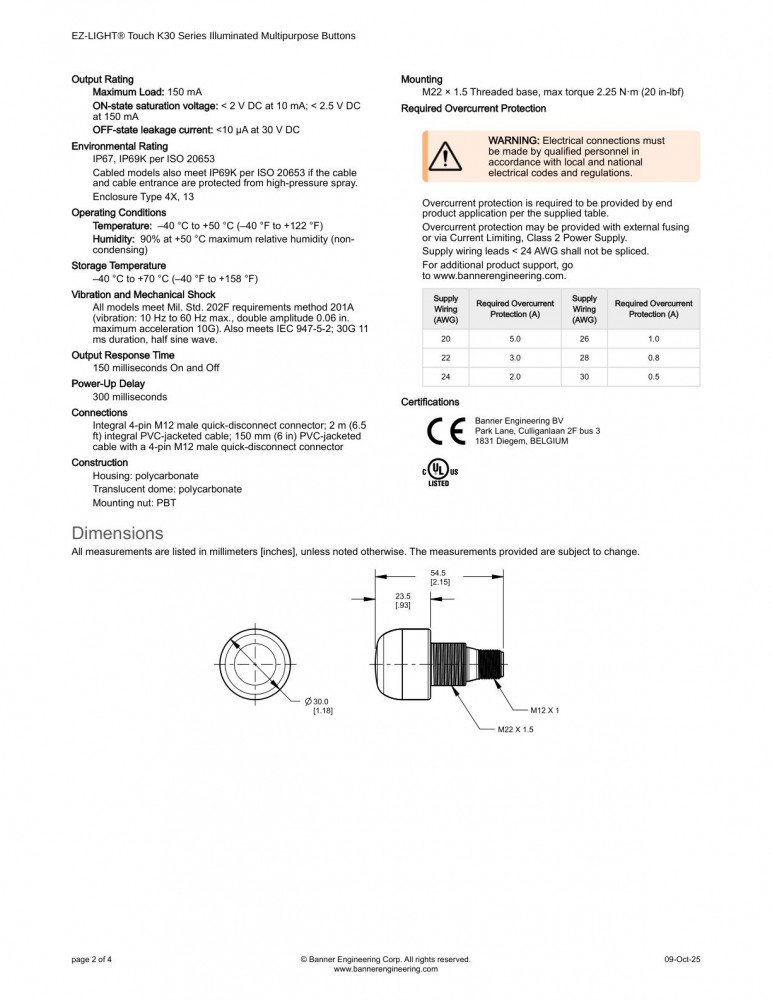 K30APTRGF2Q technical document page 2