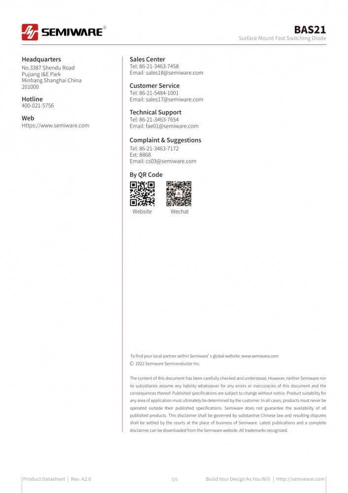 SEMIWARE BAS21 datasheet image 5