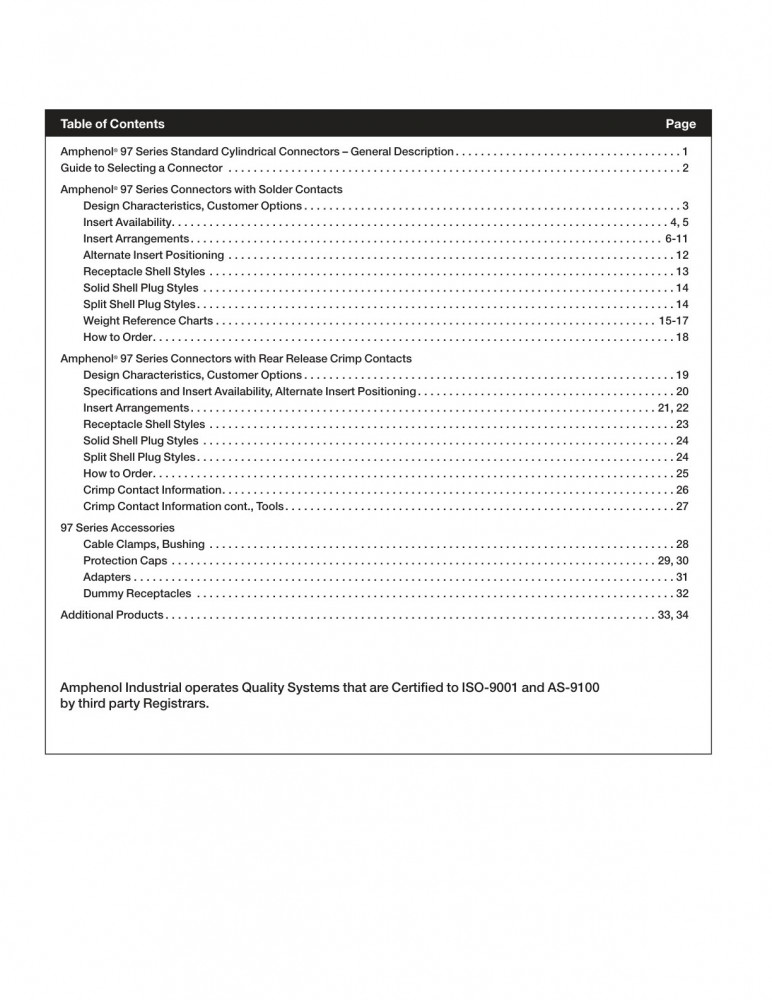 Amphenol 97 Series catalog page 2