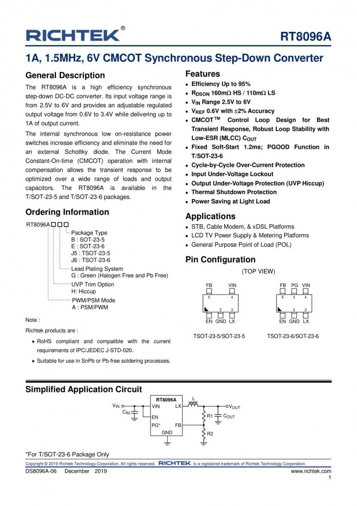 RT8096A technical document page 1