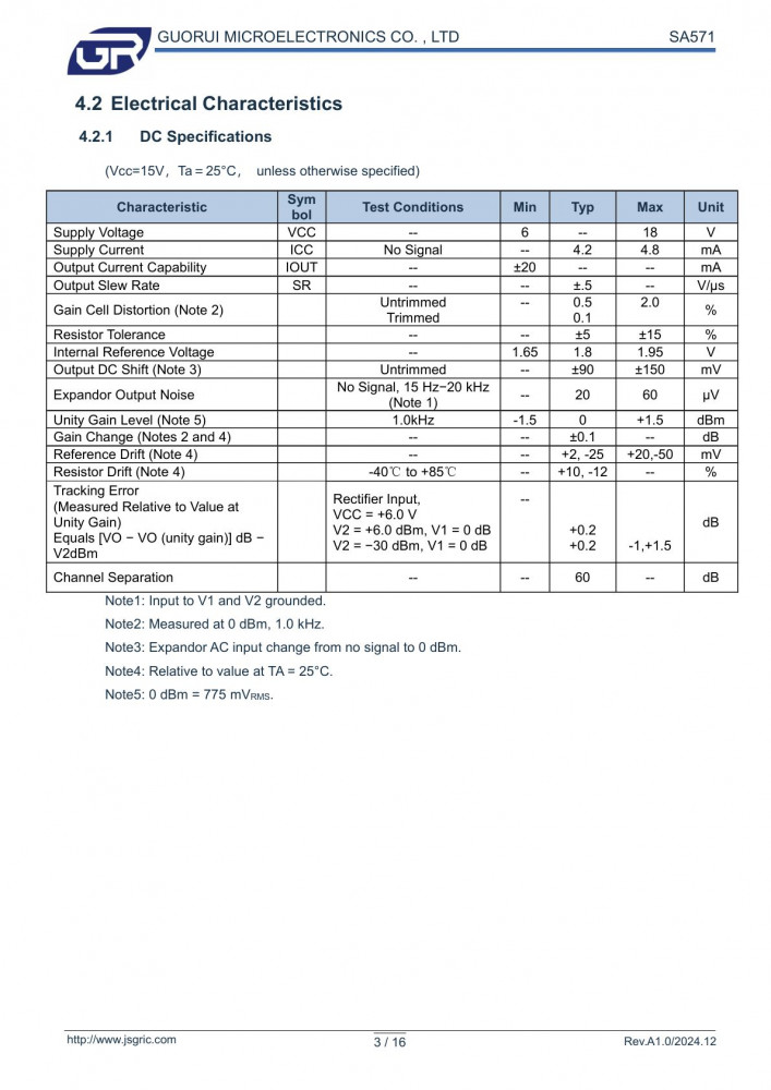 SA571 technical document page 3