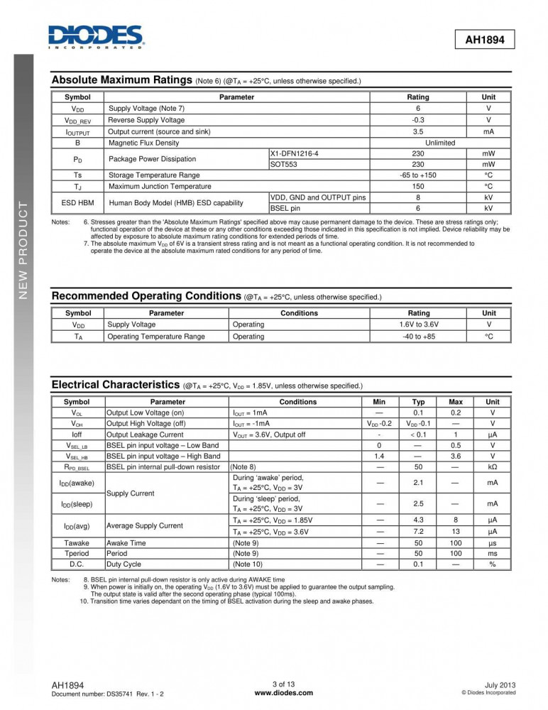 AH1894 datasheet page 3